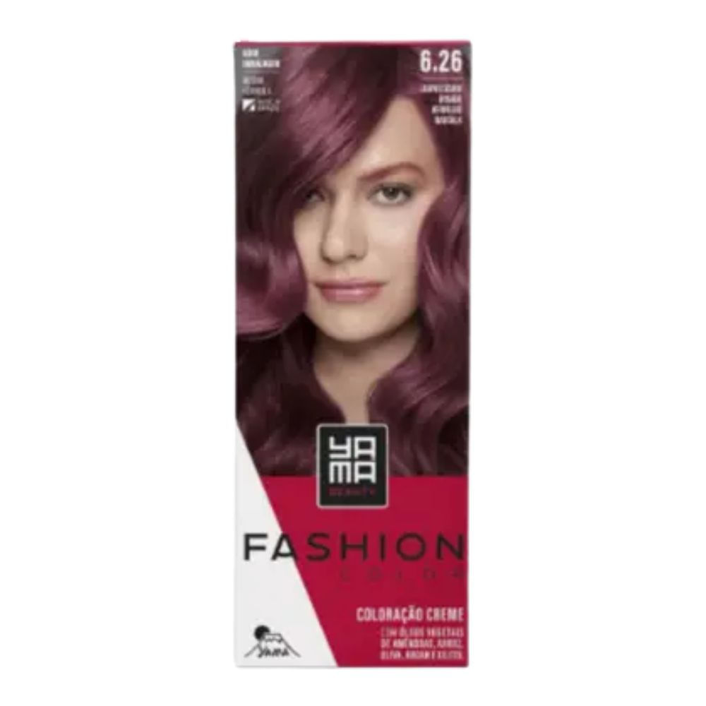 Coloração Yamá Fashion 6.26 Louro escuro irisado vermelho marsala 60g ...